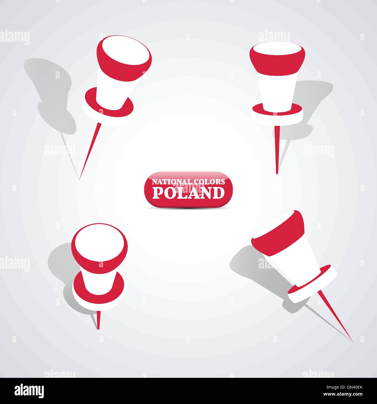 Red pushpins Stock Vector Images - Alamy