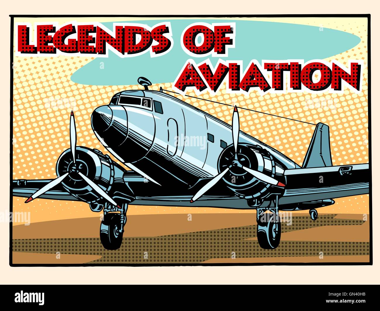 Legends of aviation abstract retro airplane Stock Vector Image & Art ...