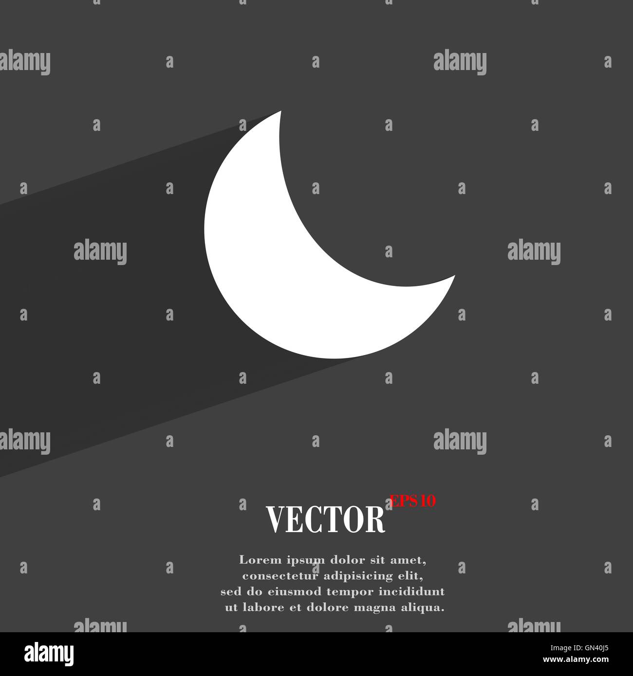 moon symbol Flat modern web design with long shadow and space for your ...