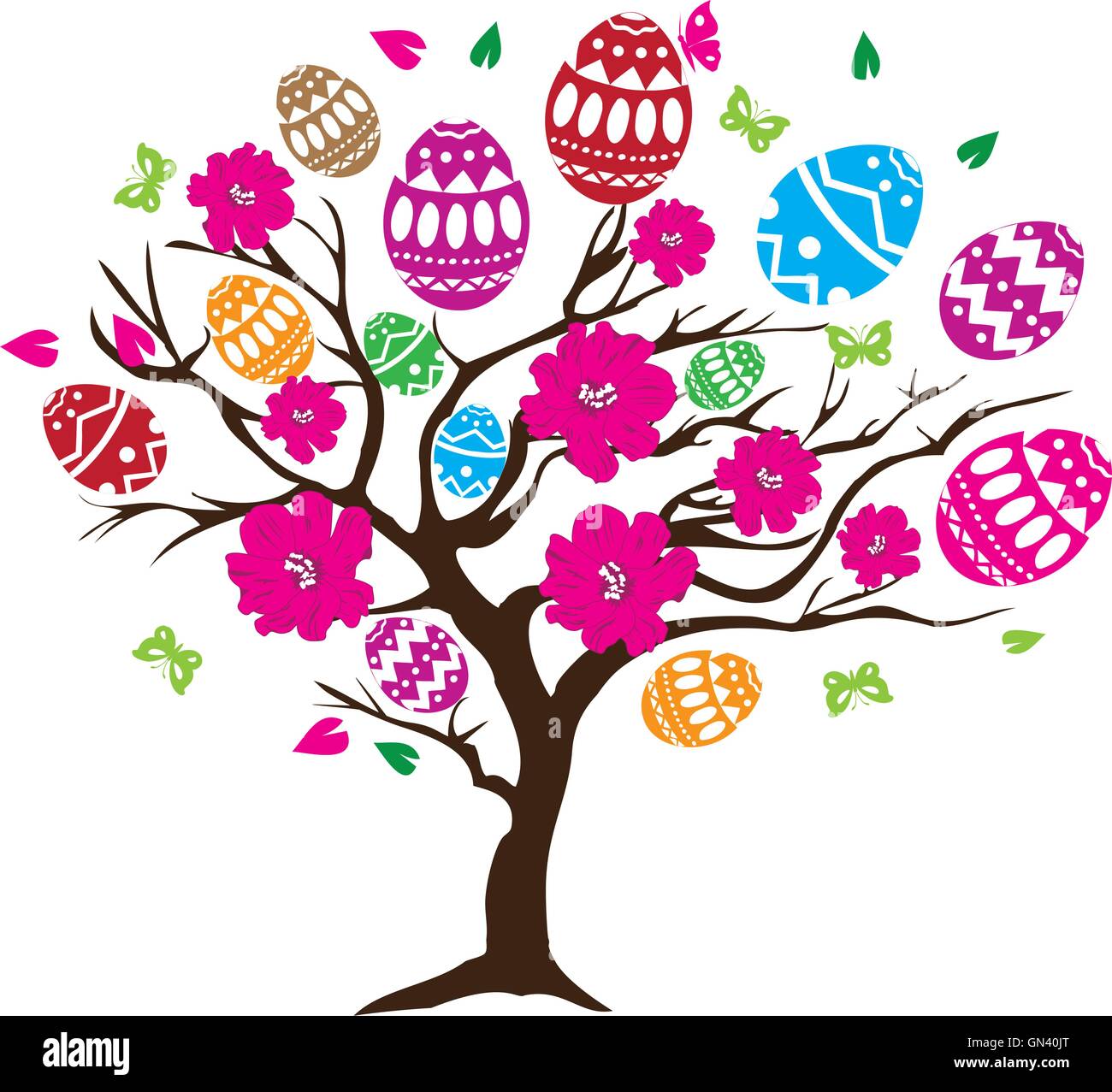 Abstract tree with easter eggs hi-res stock photography and images - Alamy