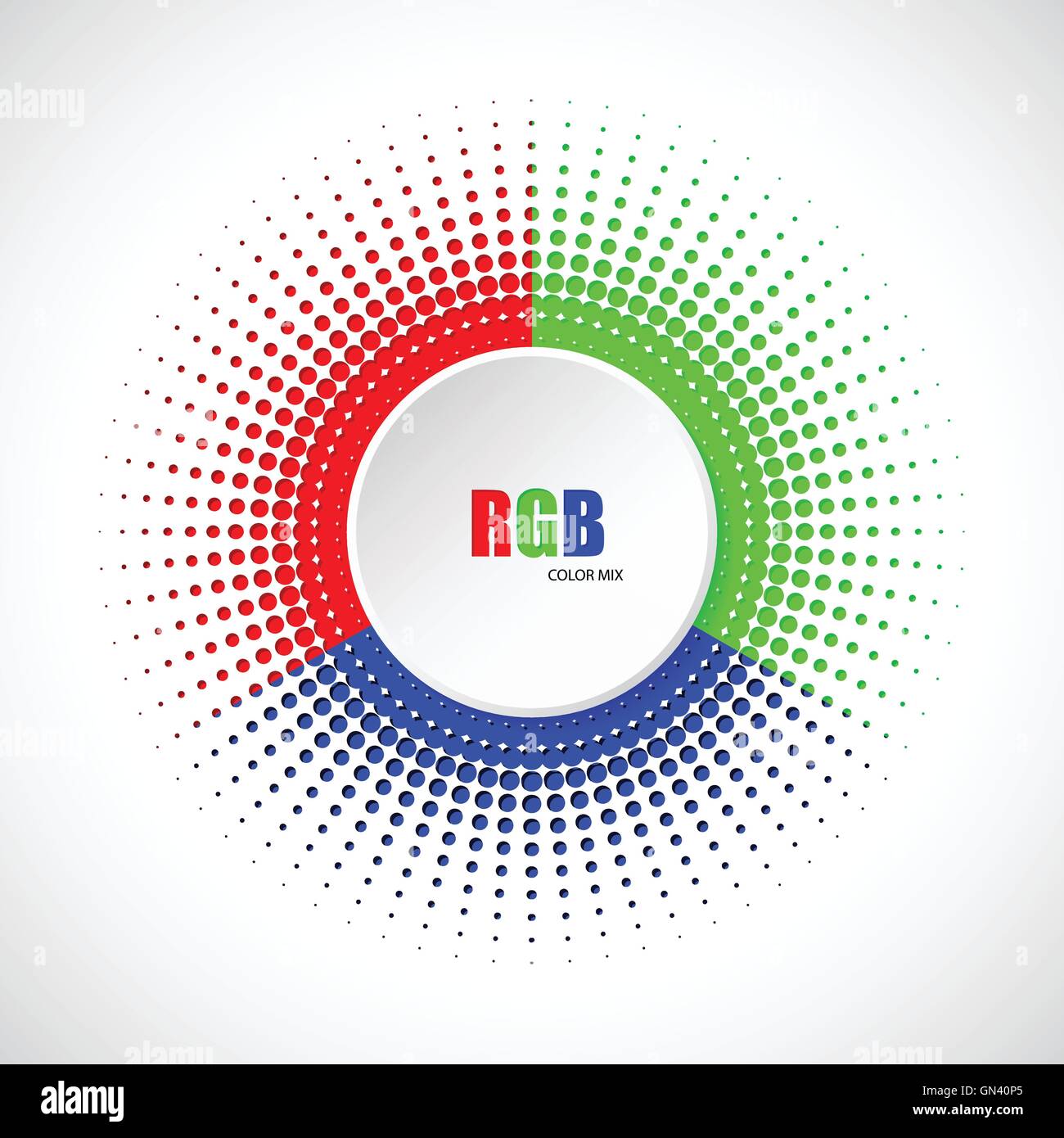 Abstract rgb halftone background with 3d button Stock Vector Image ...