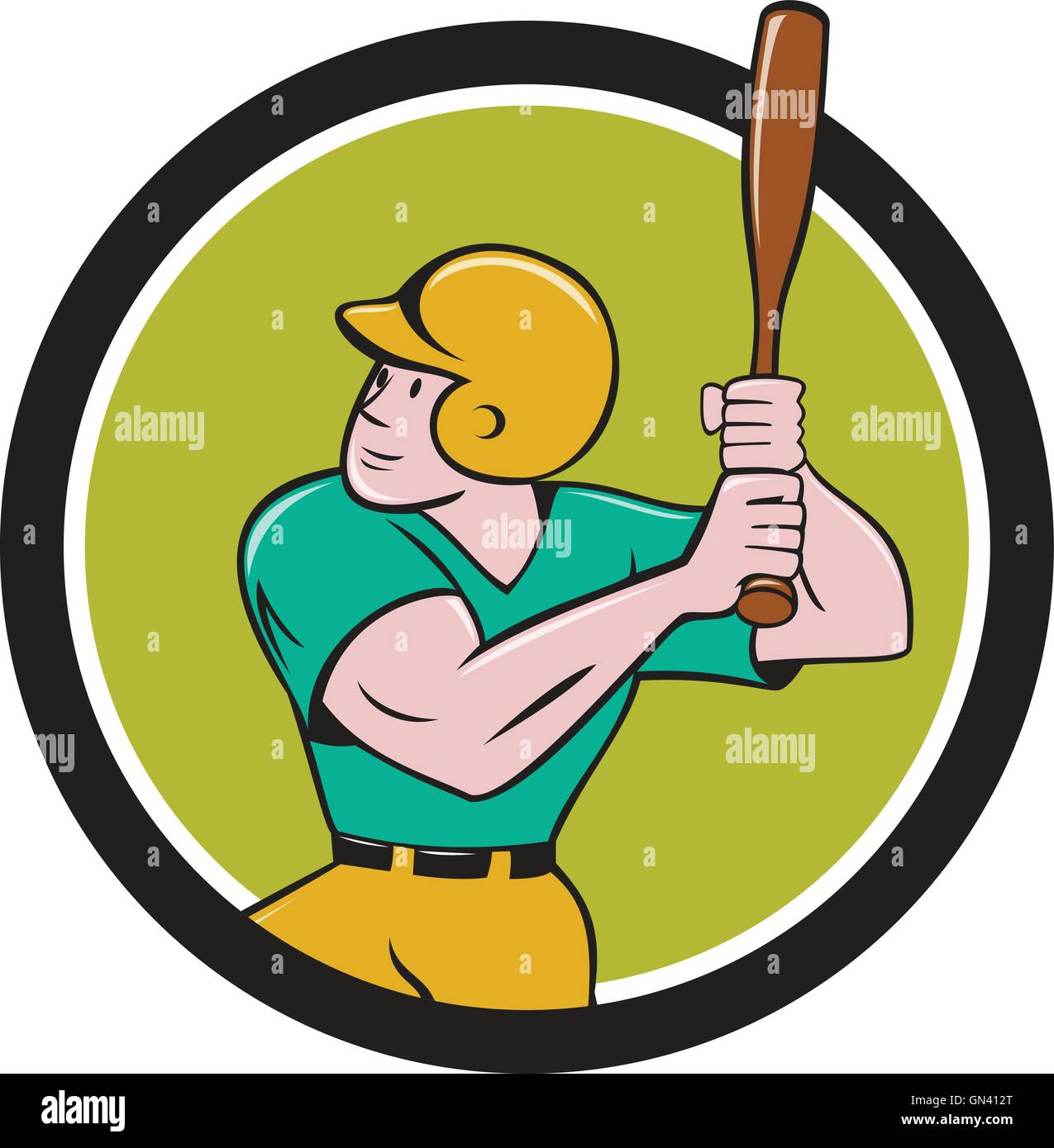 Baseball Player Batting Circle Cartoon Stock Vector Image & Art - Alamy
