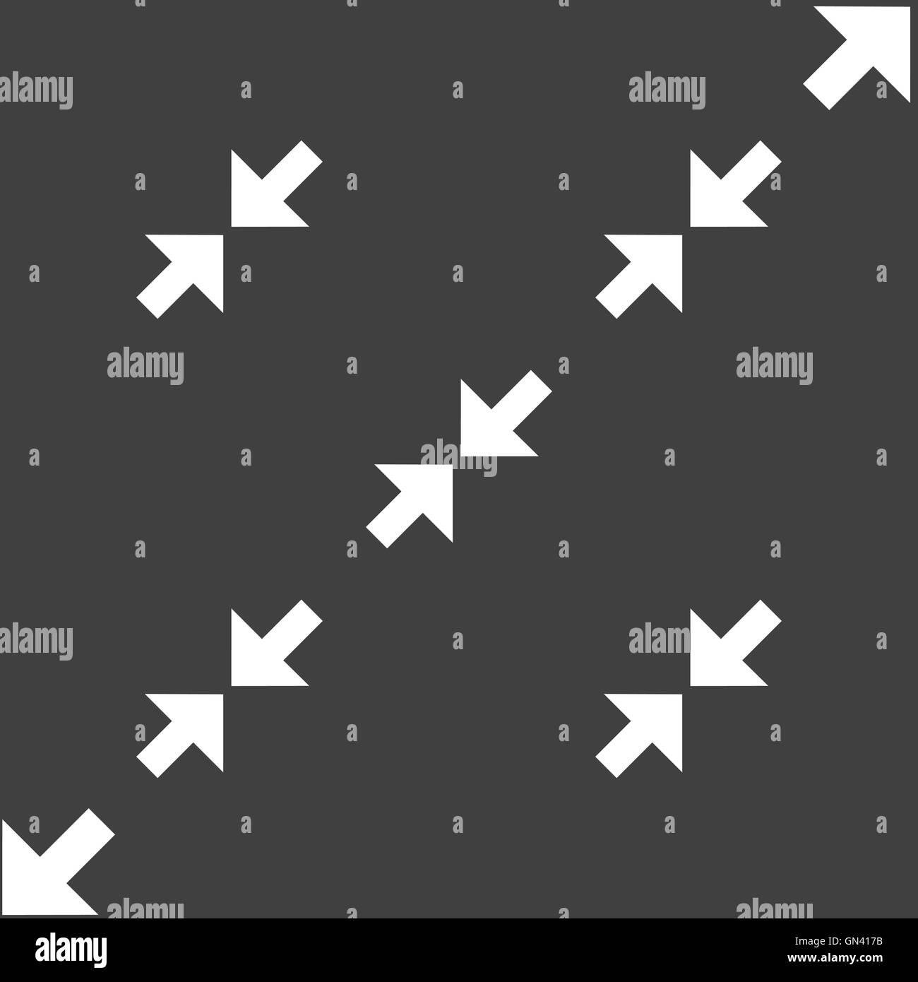 Exit full screen icon sign. Seamless pattern on a gray background ...