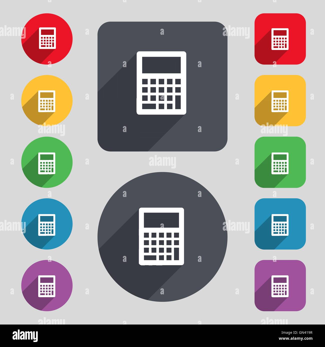 Flat icon financial calculator buttons hi-res stock photography and ...