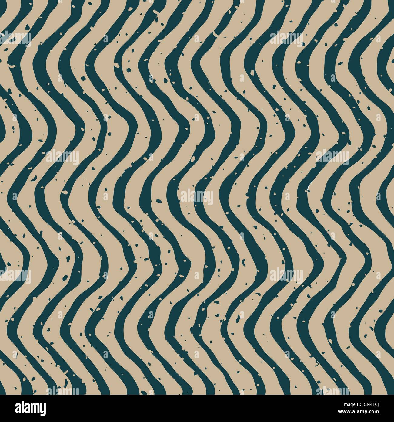 Vector Seamless Green Grey Color Hand Drawn Wavy Distorted Lines Retro ...