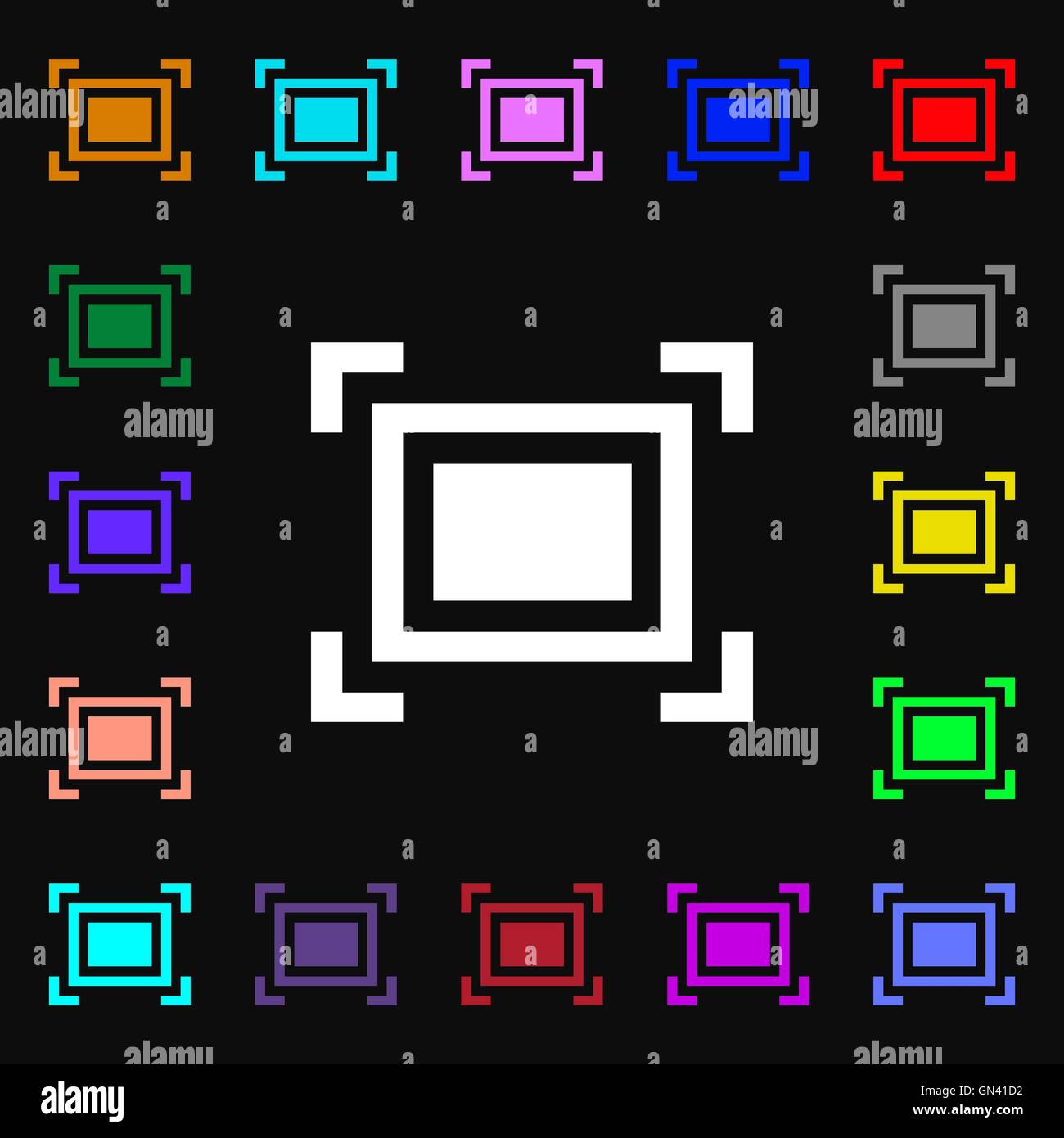 Crops and Registration Marks icon sign. Lots of colorful symbols for ...