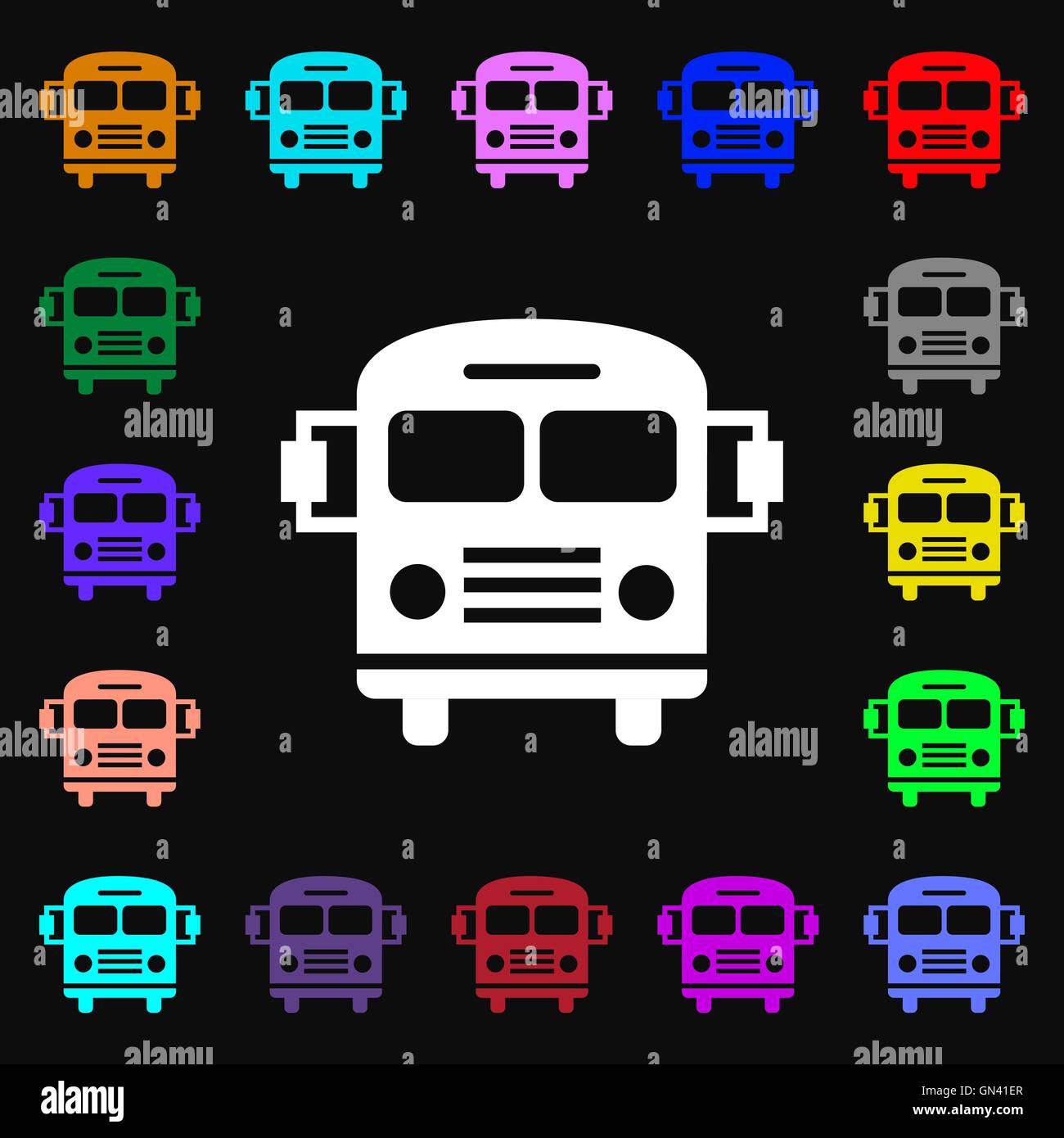 Bus icon sign. Lots of colorful symbols for your design. Vector Stock ...