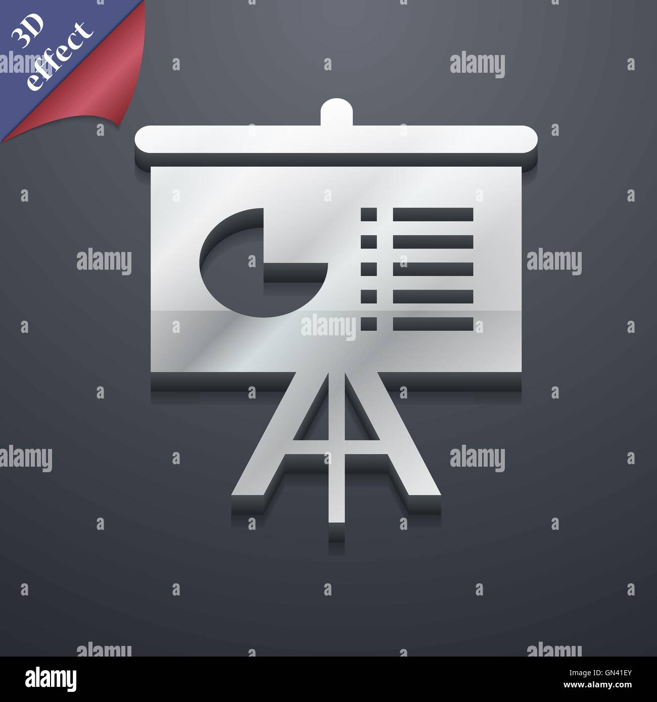 presentation board icon symbol. 3D style. Trendy, modern design with ...
