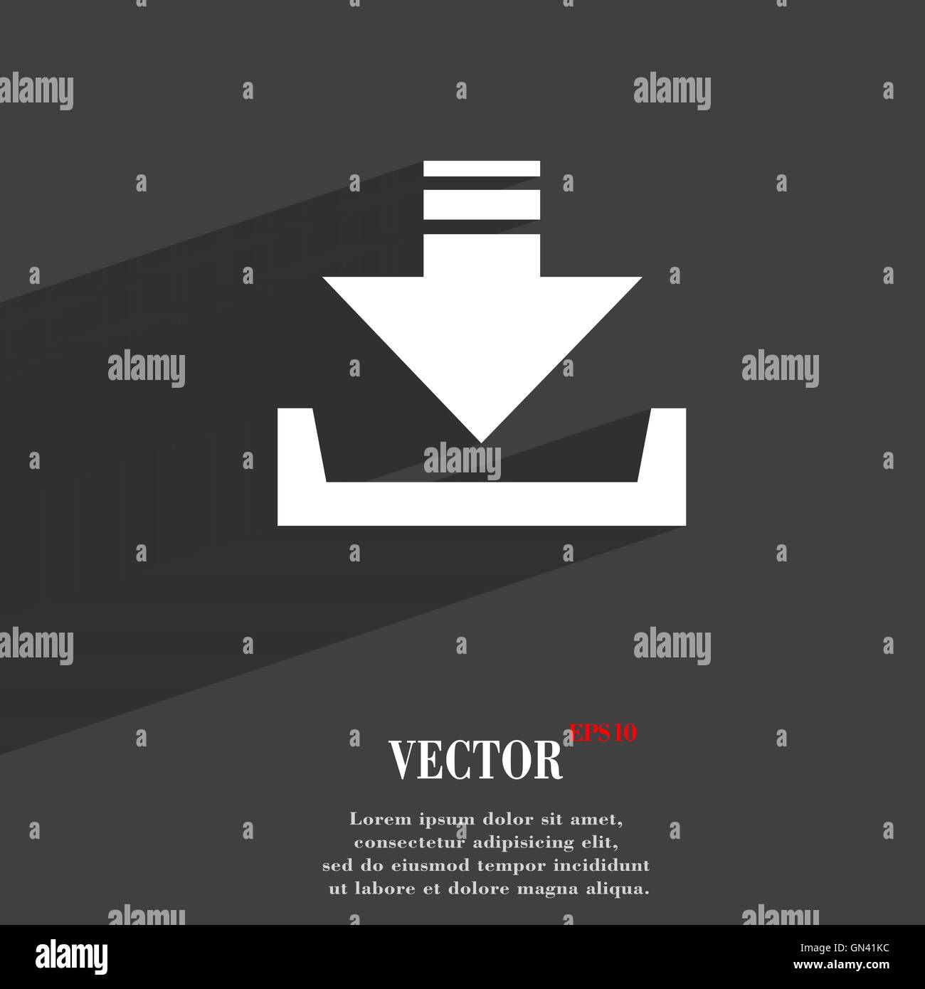 Restore symbol Flat modern web design with long shadow and space for ...