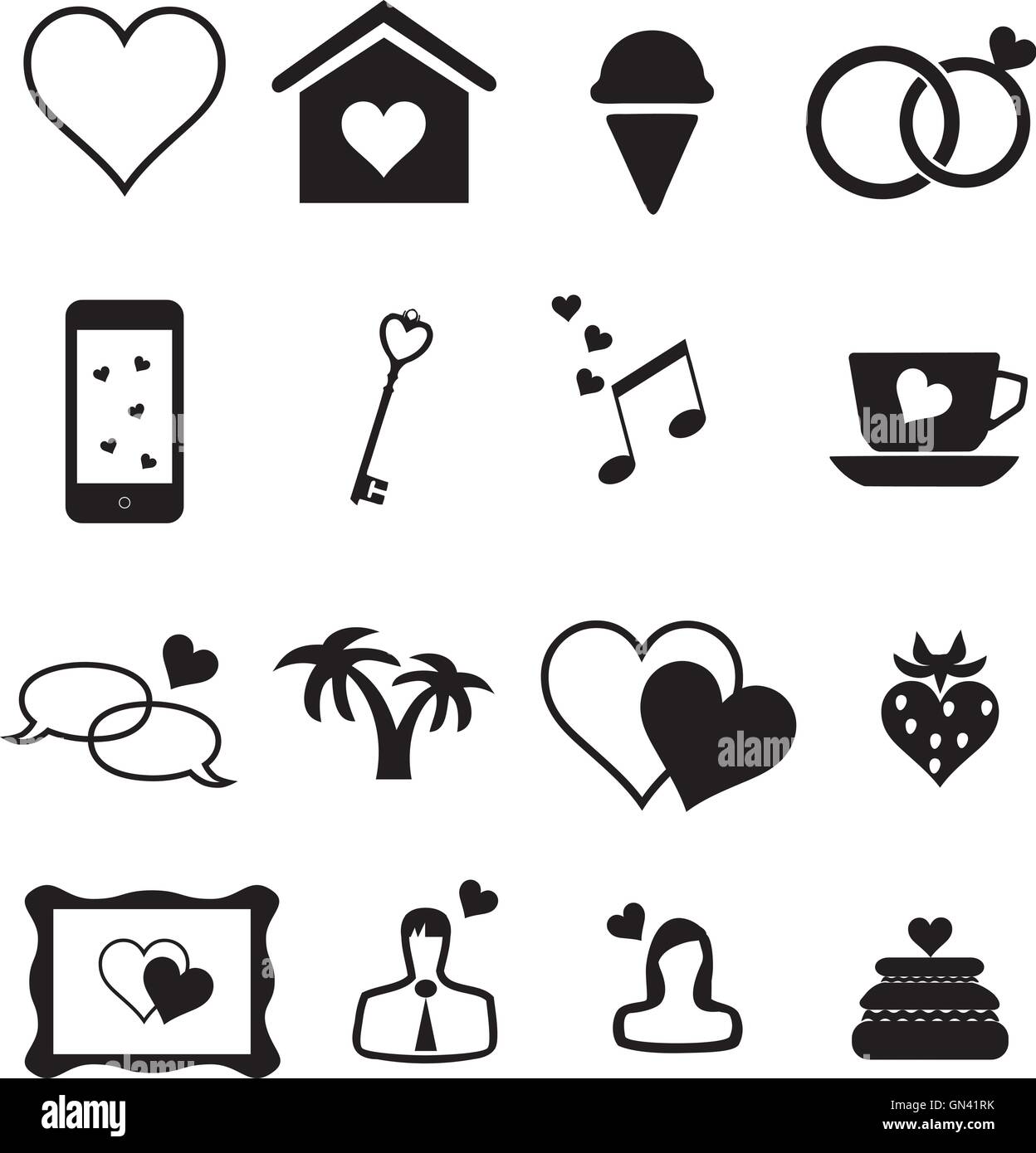 Wedding icons married couple hi-res stock photography and images - Alamy