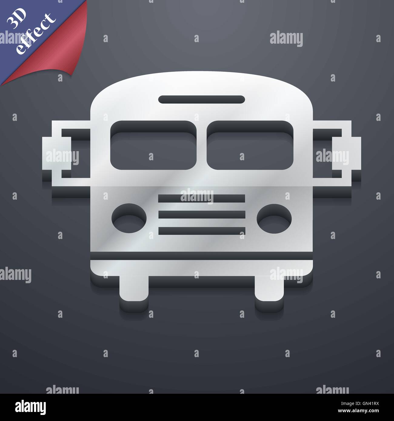 Bus icon symbol. 3D style. Trendy, modern design with space for your ...