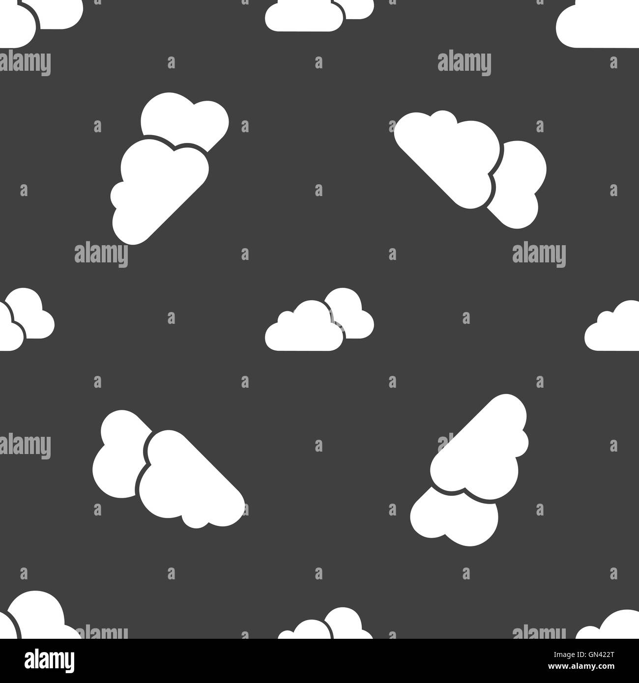 clouds icon sign. Seamless pattern on a gray background. Vector Stock ...