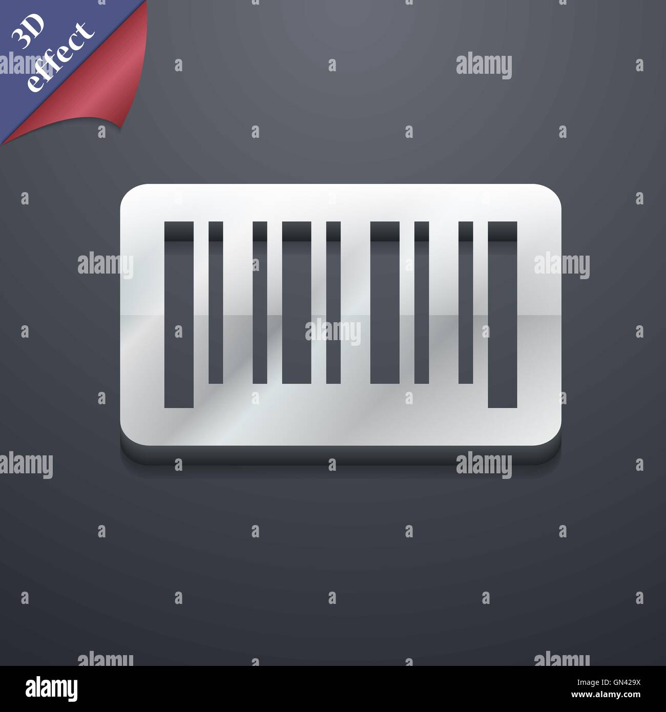 barcode icon symbol. 3D style. Trendy, modern design with space for ...