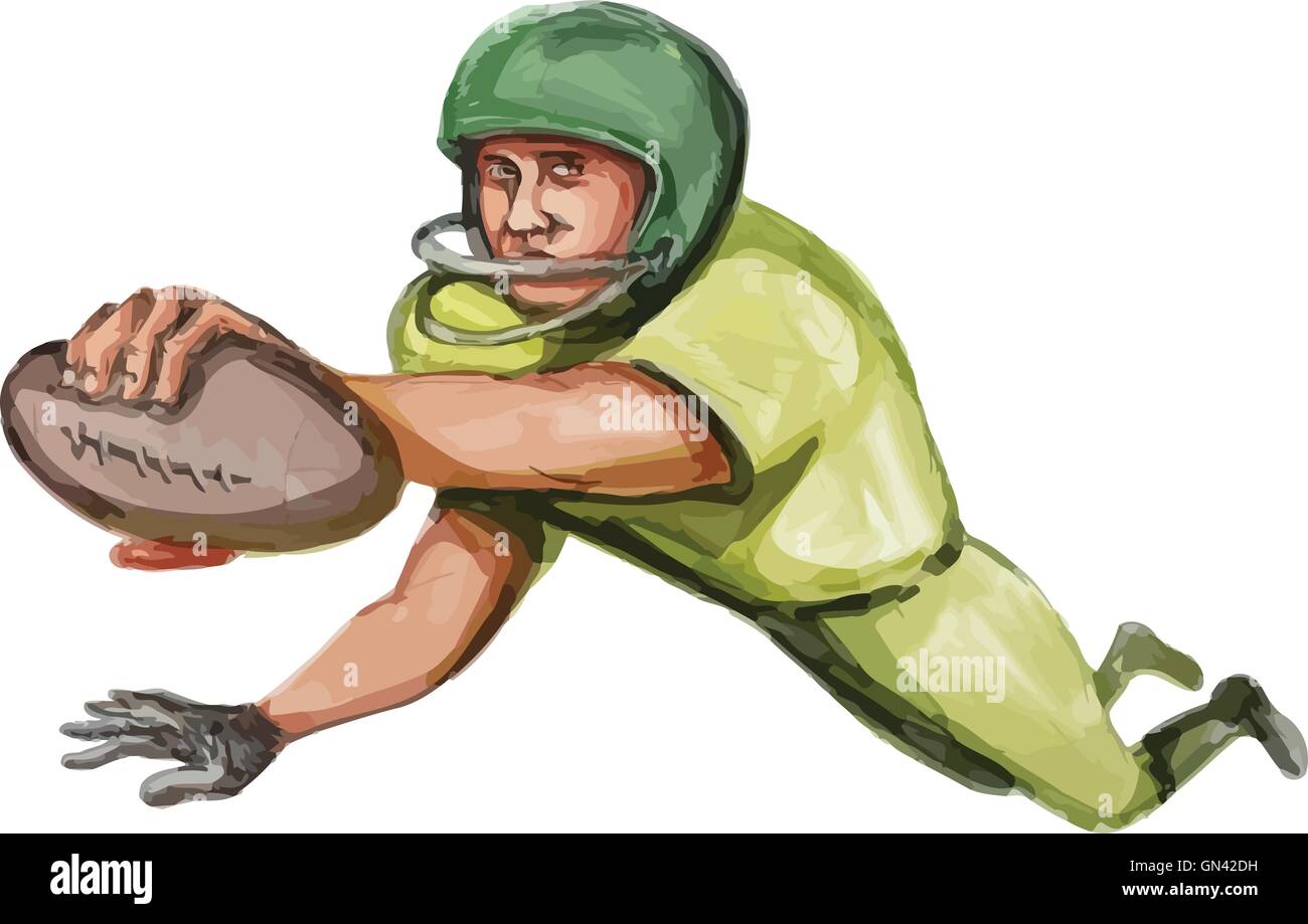 American Football Player Touchdown Caricature Stock Vector Image & Art ...