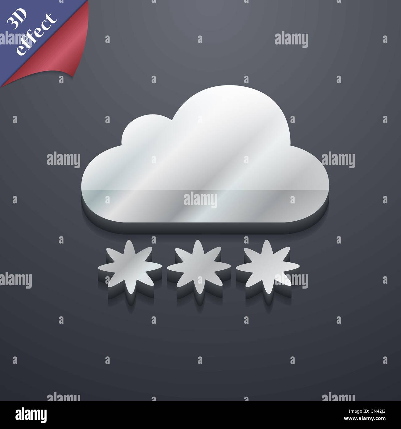 snow cloud icon symbol. 3D style. Trendy, modern design with space for ...