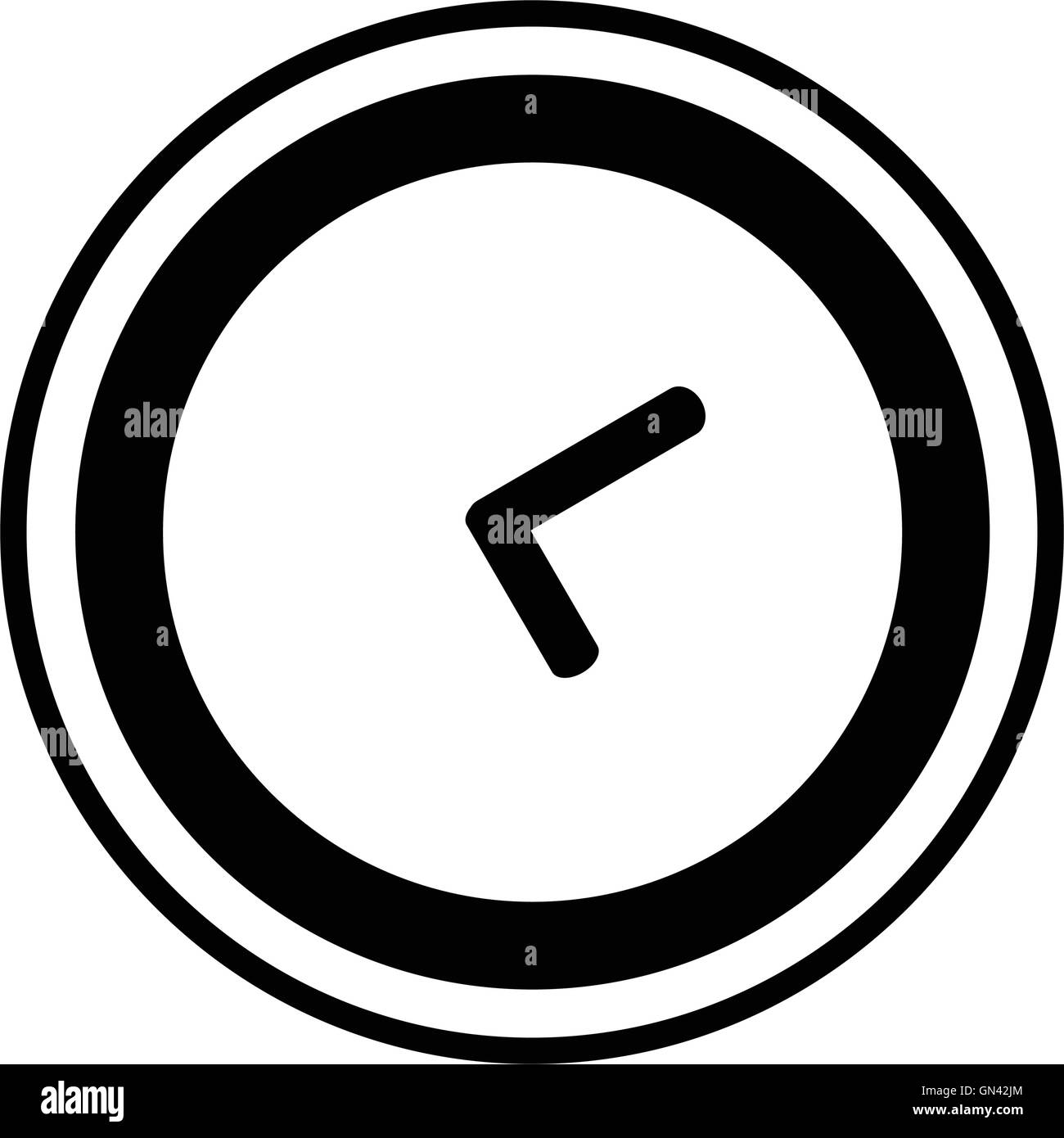 Clock white icon Black and White Stock Photos & Images - Alamy