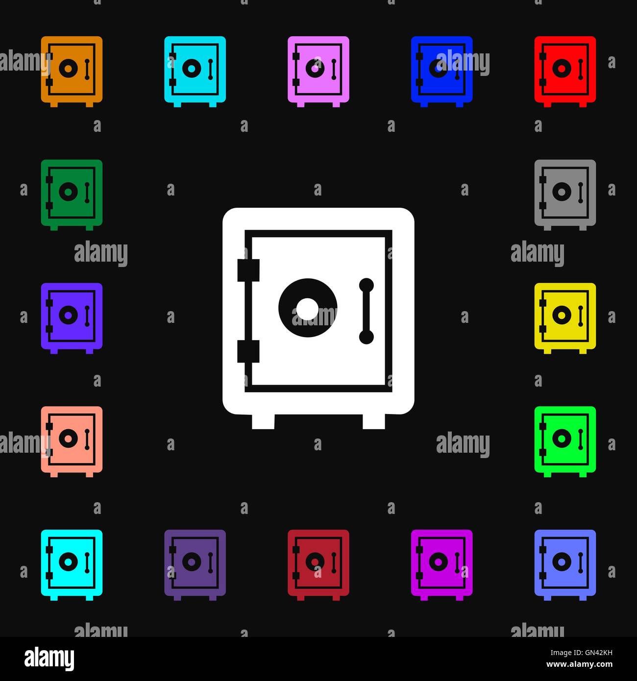 safe icon sign. Lots of colorful symbols for your design. Vector Stock ...