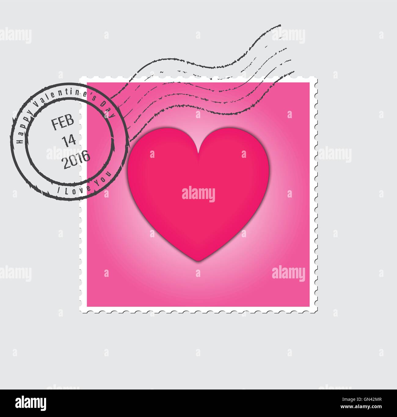 Romantic postage stamp for valentines day card hi-res stock photography ...