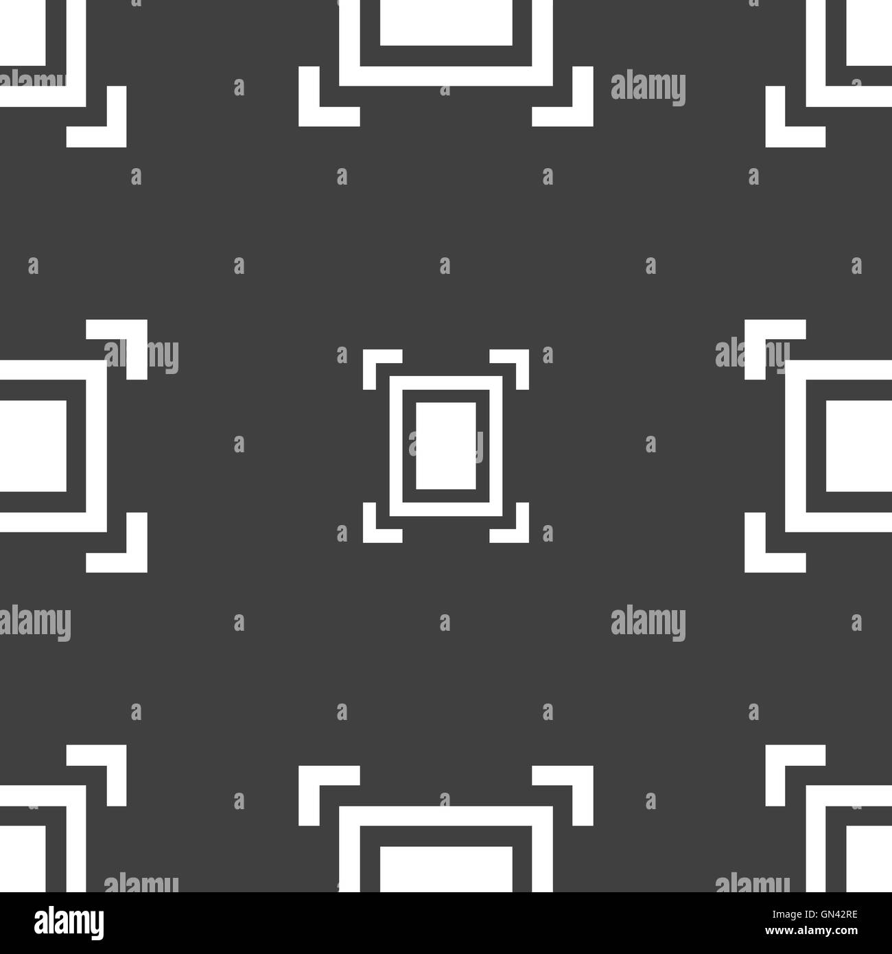 Crops and Registration Marks icon sign. Seamless pattern on a gray ...