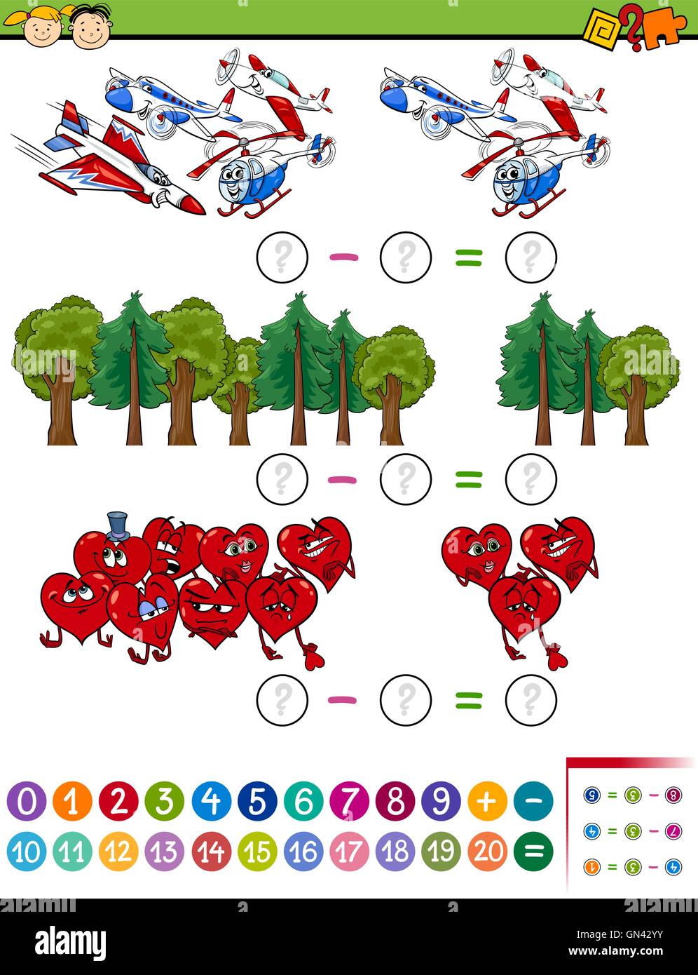 cartoon math task for kids Stock Vector Image & Art - Alamy
