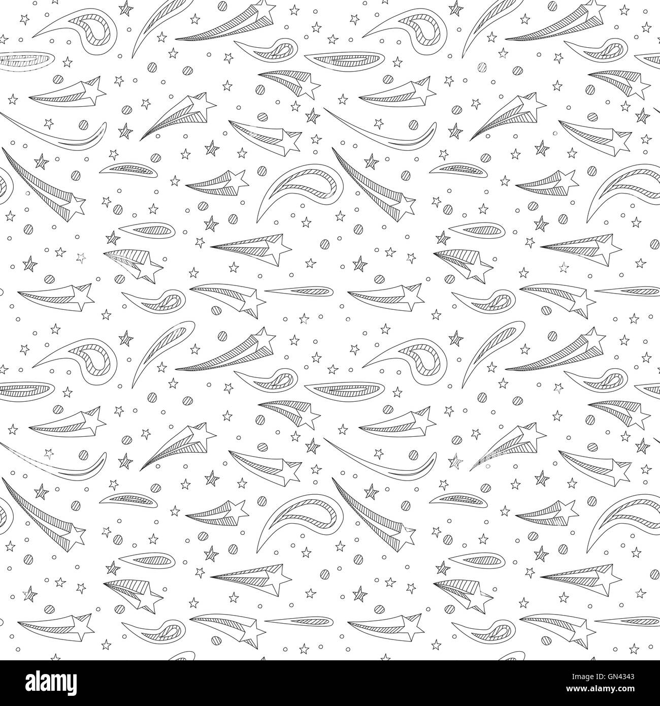 Seamless doodled pattern Stock Vector Image & Art - Alamy
