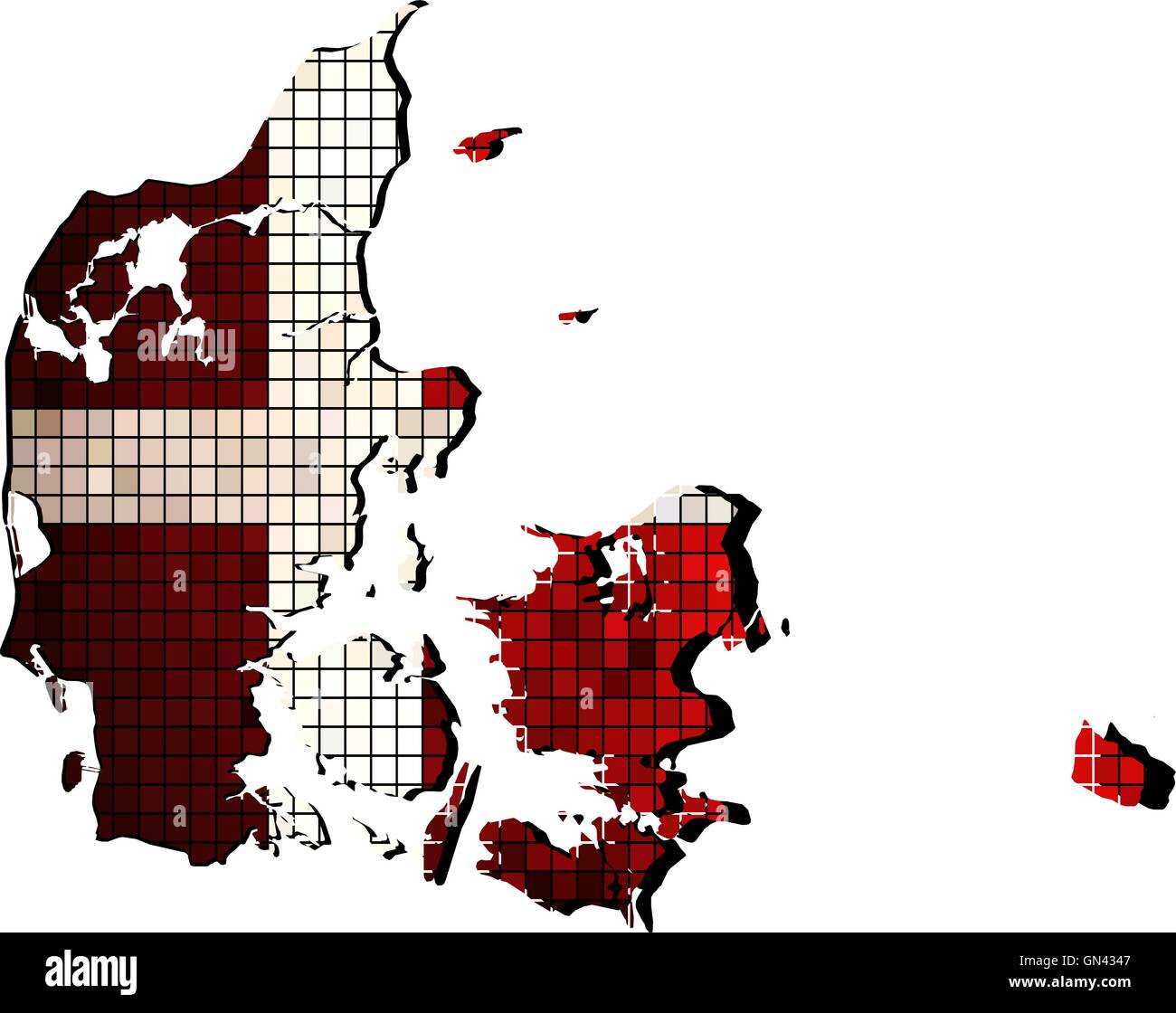 Denmark map flag hi-res stock photography and images - Alamy