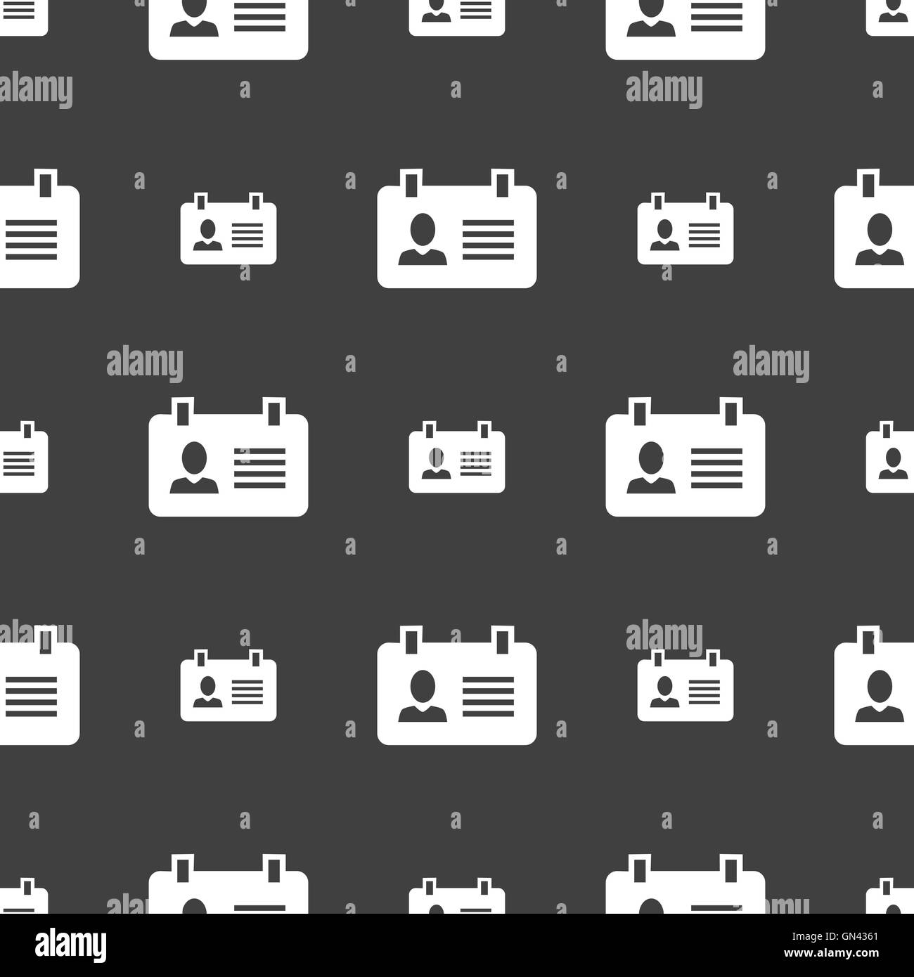 Identification card icon sign. Seamless pattern on a gray background ...