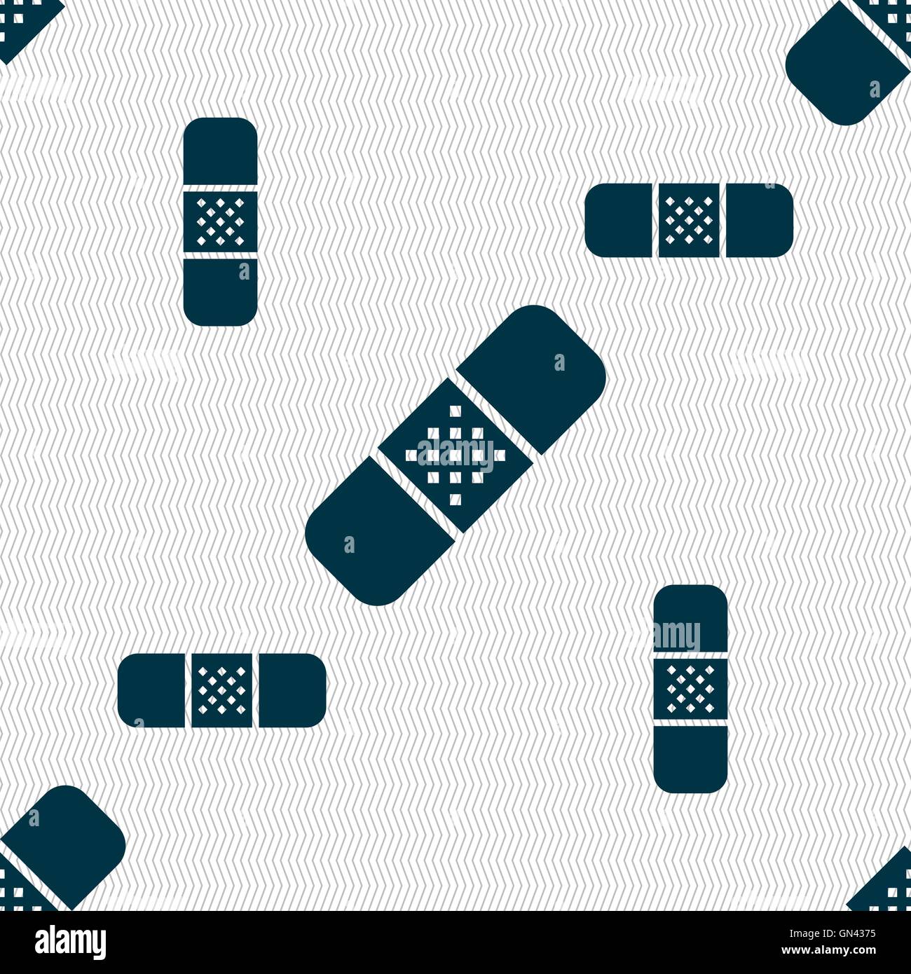 Plaster icon sign. Seamless pattern with geometric texture. Vector ...