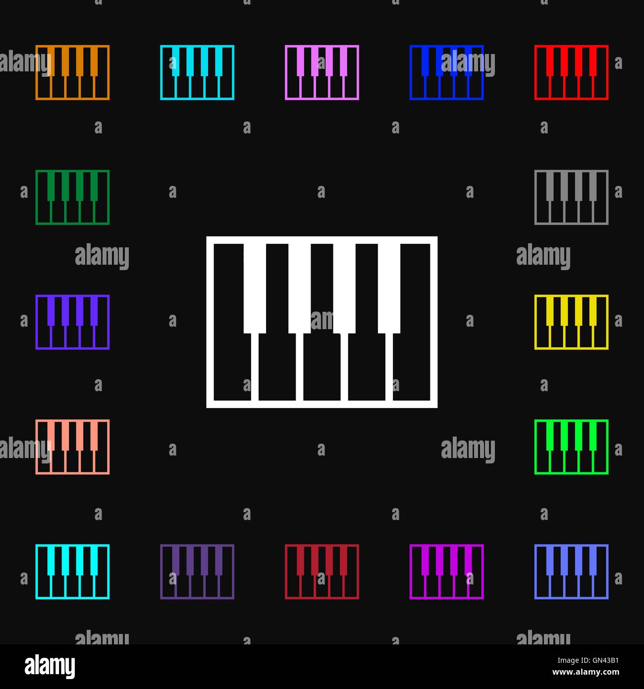 piano key icon sign. Lots of colorful symbols for your design. Vector ...