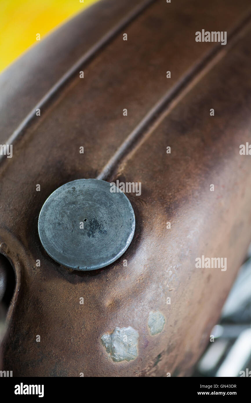Color detail of a motorcycle rusty tank Stock Photo - Alamy