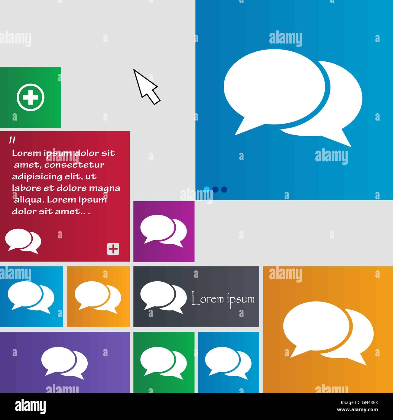 Speech bubbles icon sign. buttons. Modern interface website buttons ...