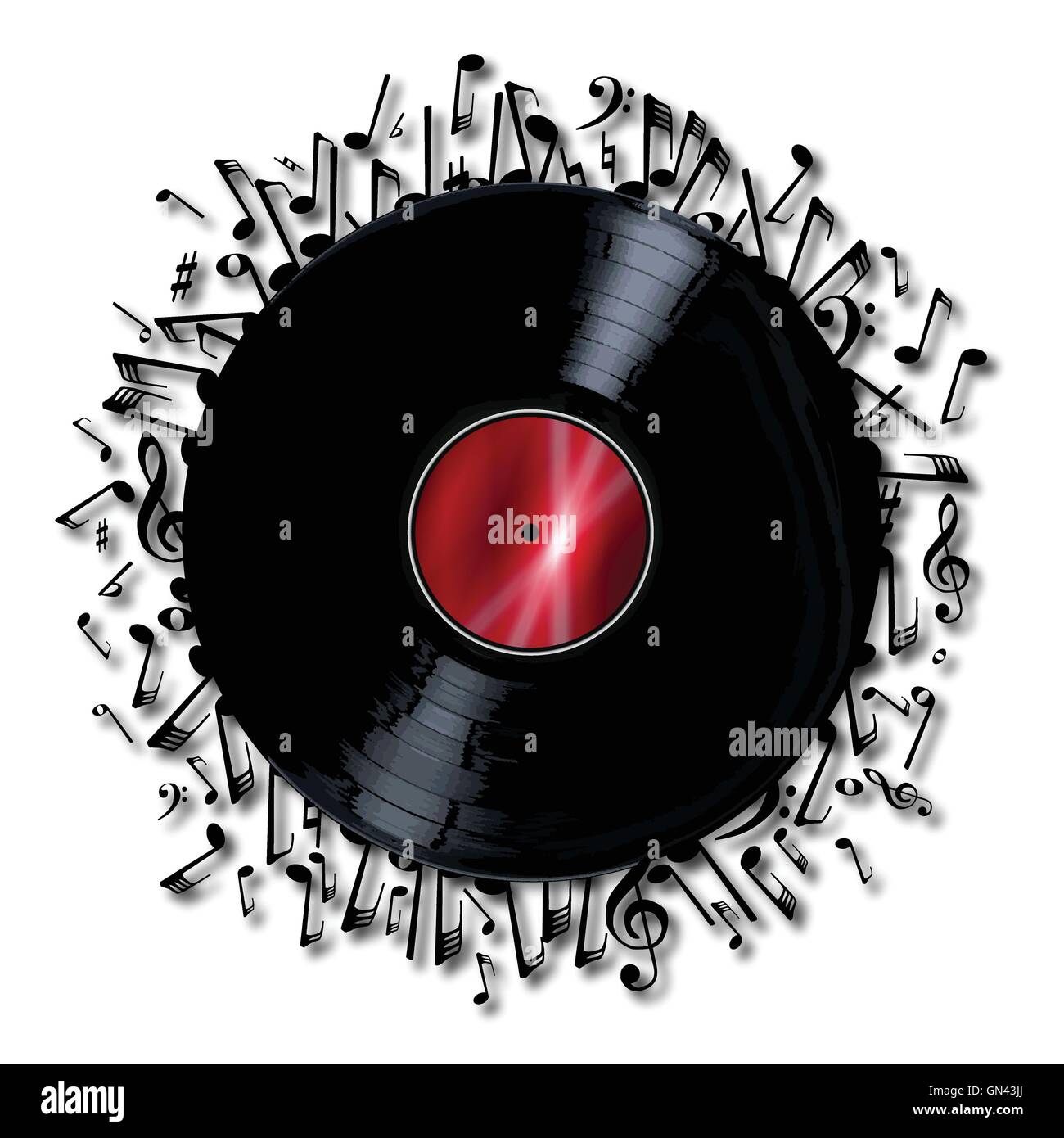 Musical Notes Record Stock Vector Image & Art - Alamy