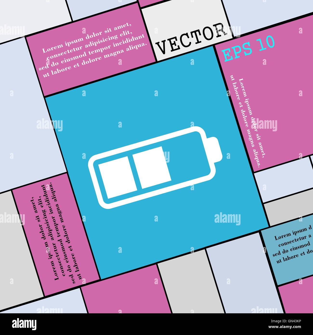Battery half icon sign. Modern flat style for your design. Vector Stock ...