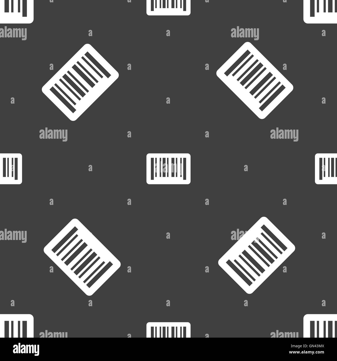 barcode icon sign. Seamless pattern on a gray background. Vector Stock ...