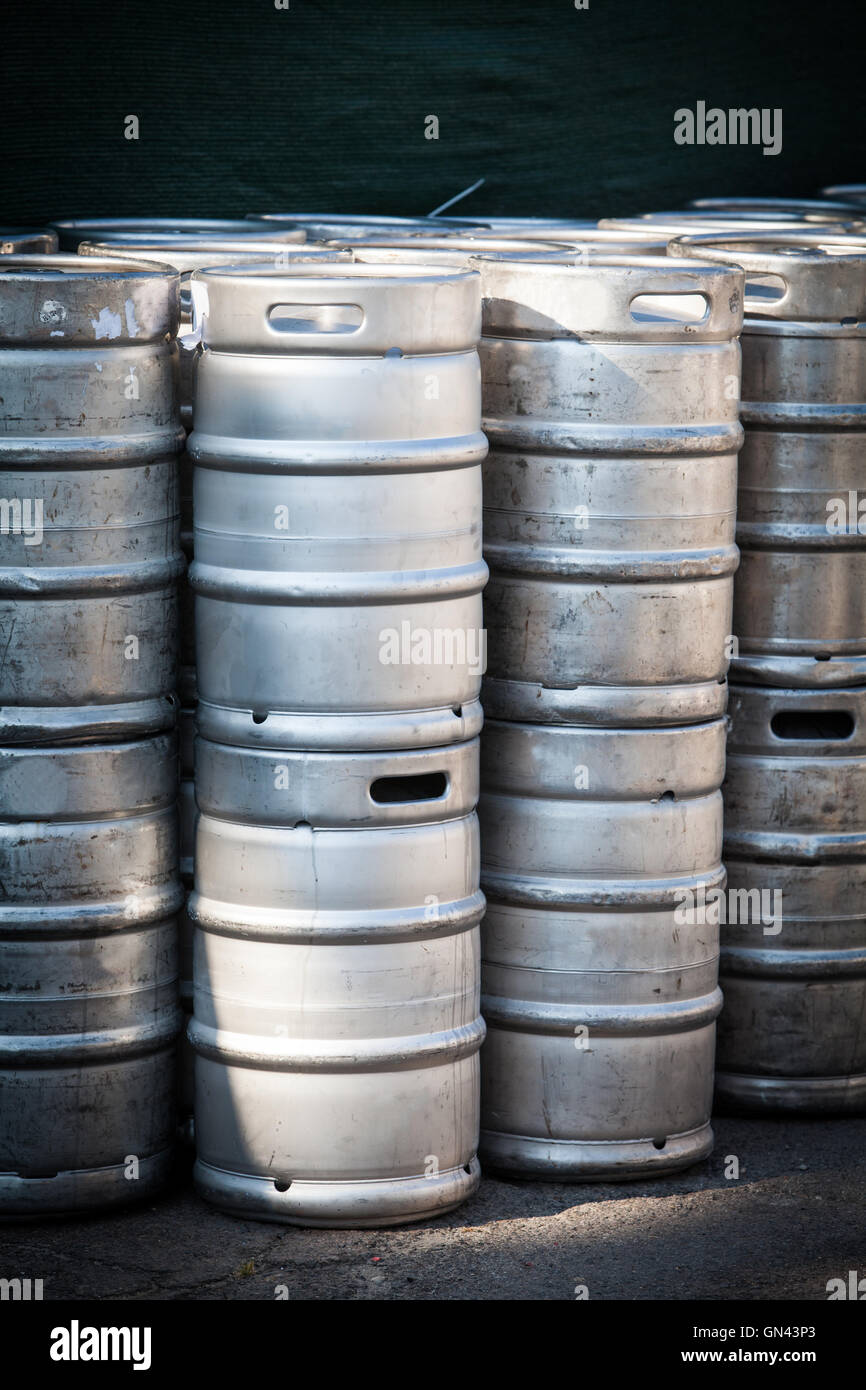 Image of a stack of beer barrels Stock Photo - Alamy
