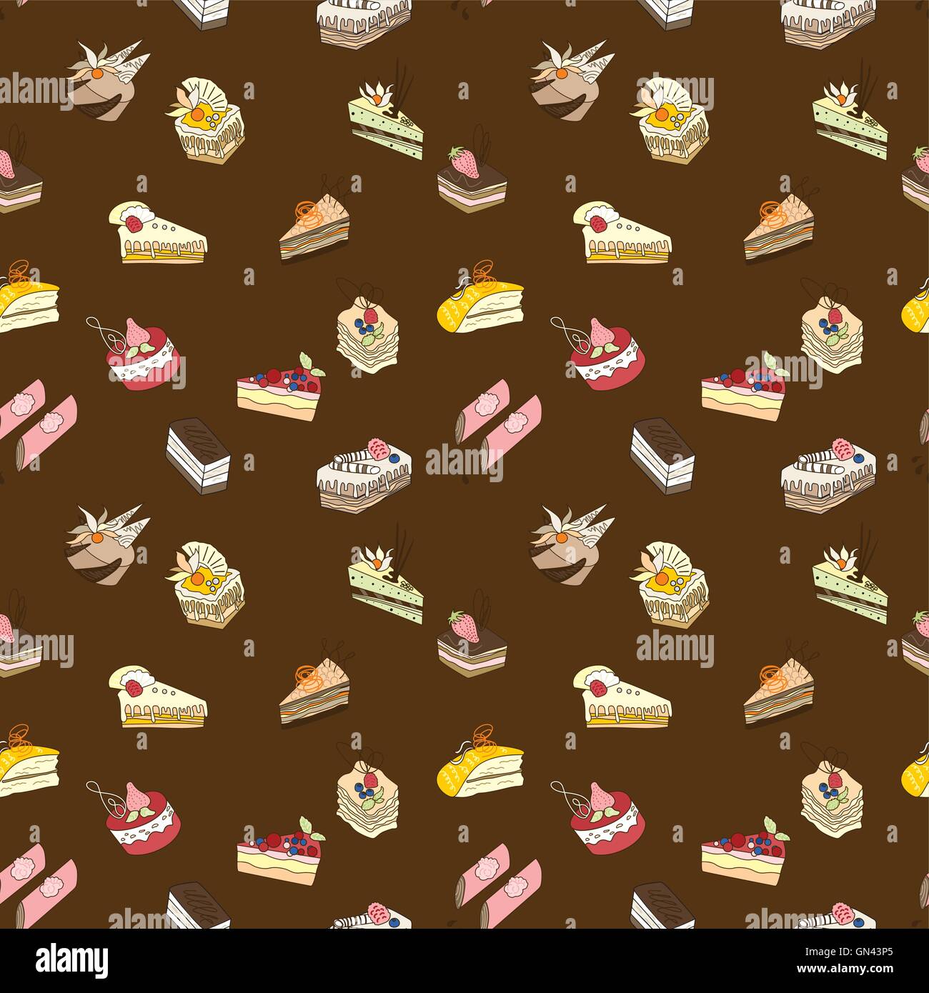 Brown sweet cake pattern Stock Vector Image & Art - Alamy