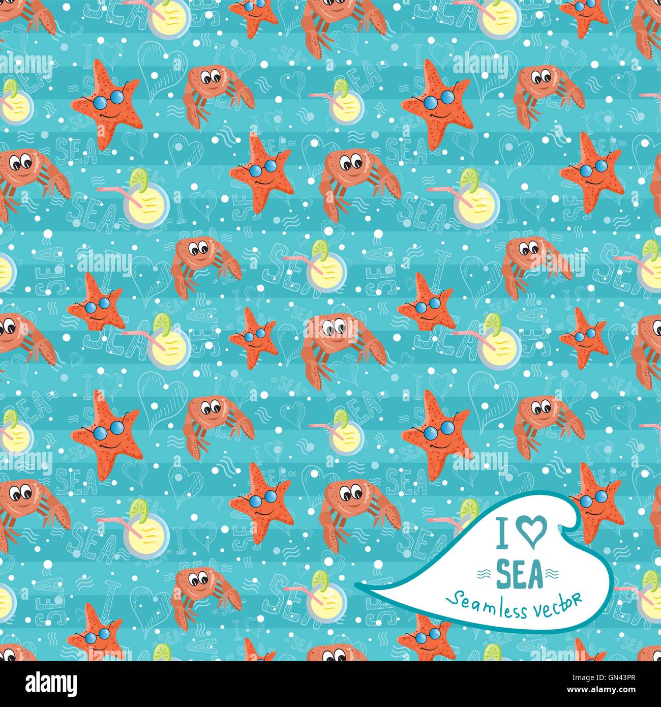 Seaweed seamless pattern sea Stock Vector Images - Alamy