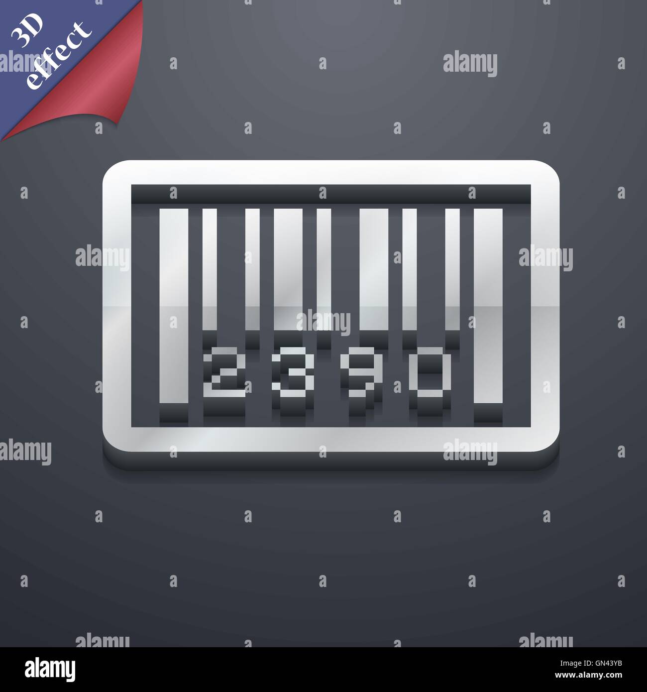 barcode icon symbol. 3D style. Trendy, modern design with space for ...