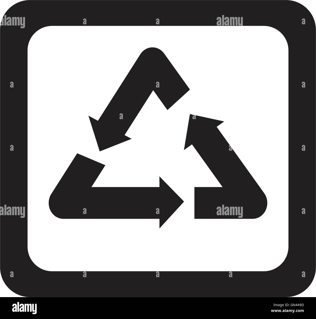 Recycle symbol black Stock Vector Images - Alamy