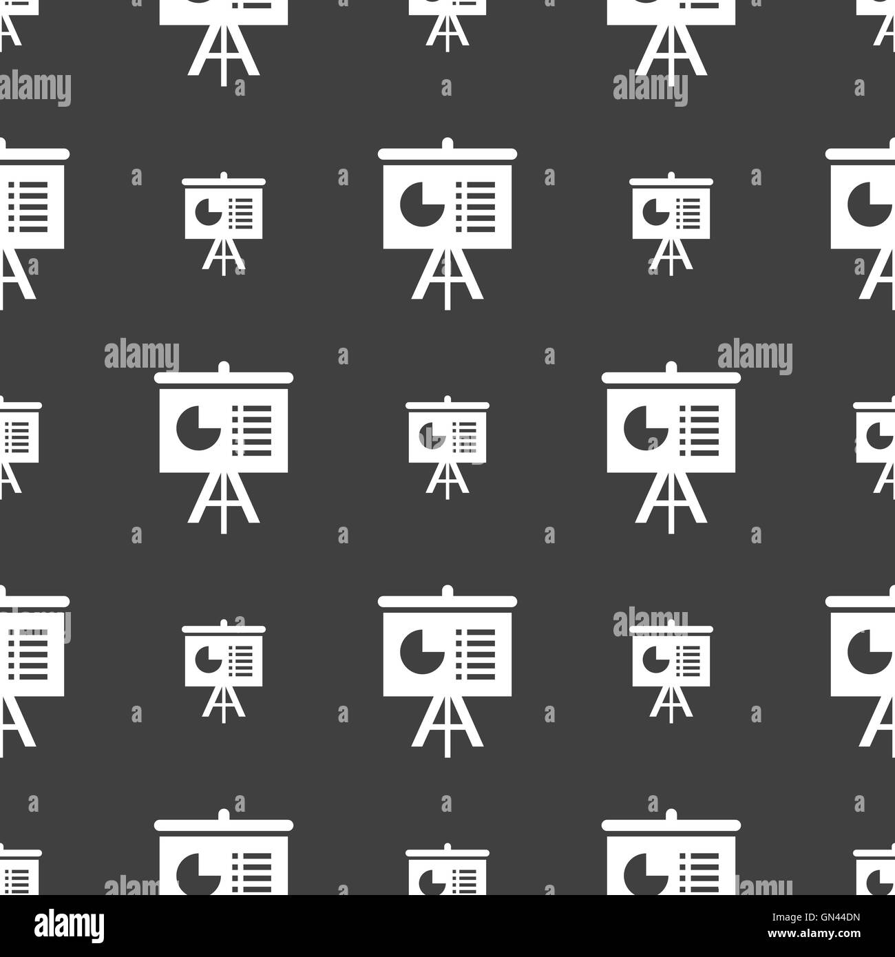 presentation board icon sign. Seamless pattern on a gray background ...