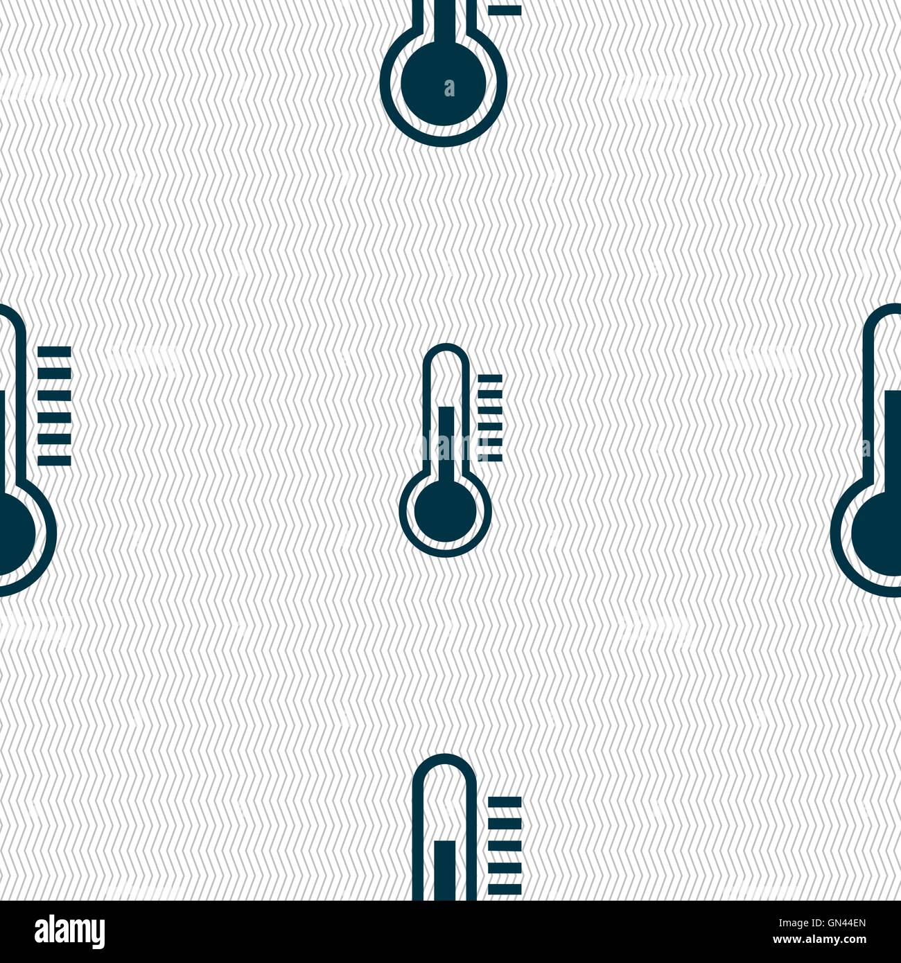 Thermometer icon sign. Seamless pattern with geometric texture. Vector ...