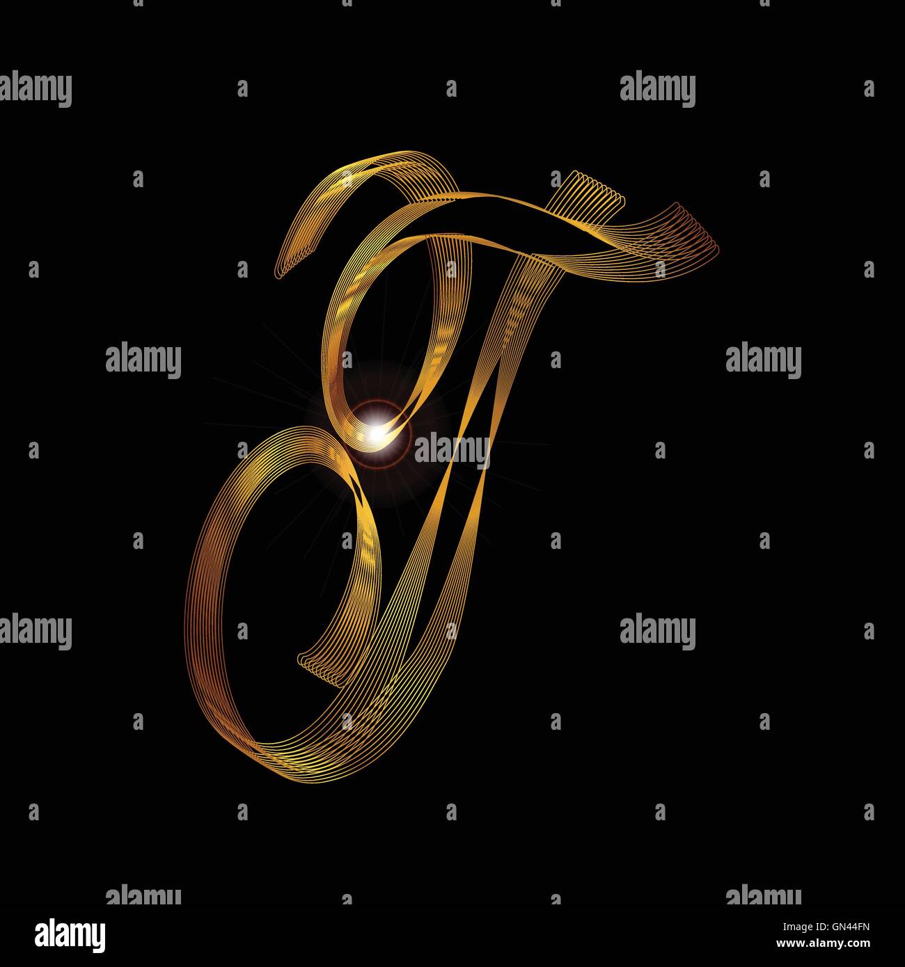 Letter T In Gold Stock Vector Image & Art - Alamy