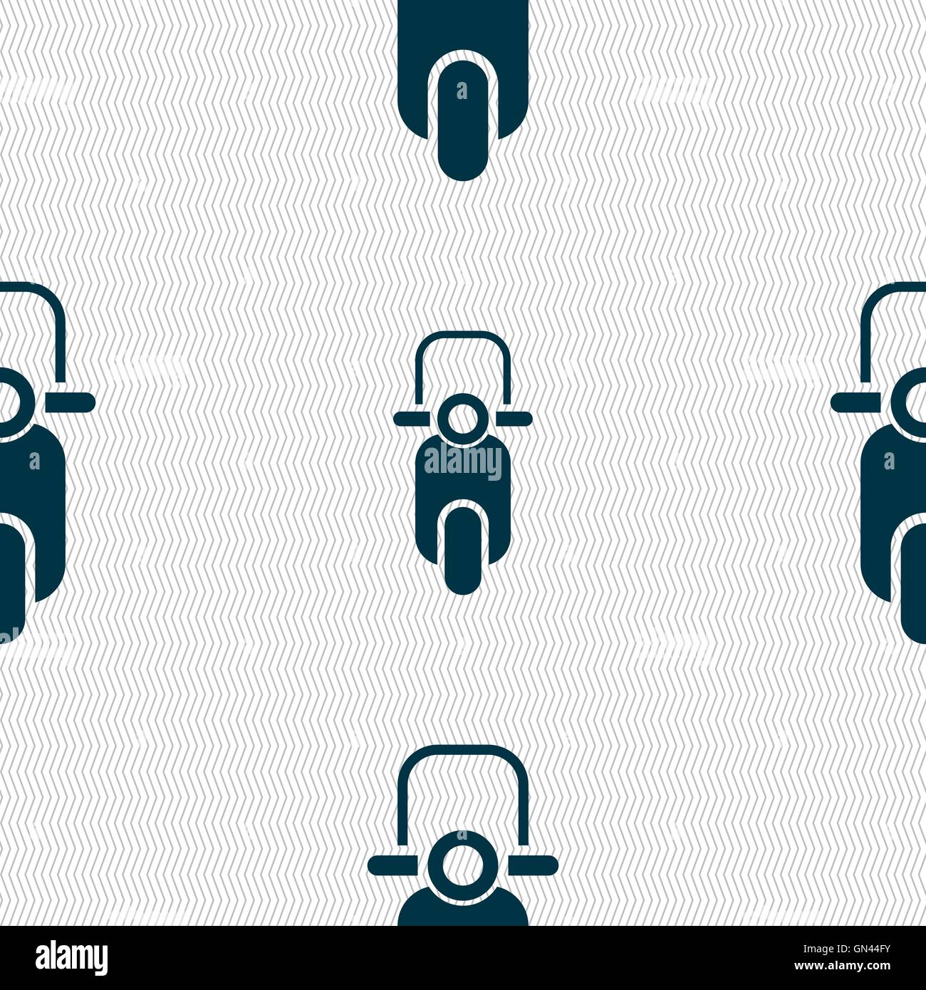 Scooter icon sign. Seamless pattern with geometric texture. Vector ...