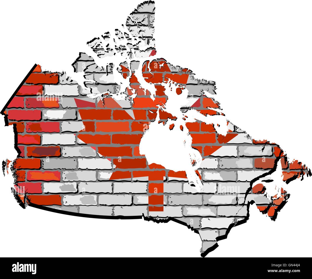 Canada map on a brick wall Stock Vector Image & Art - Alamy
