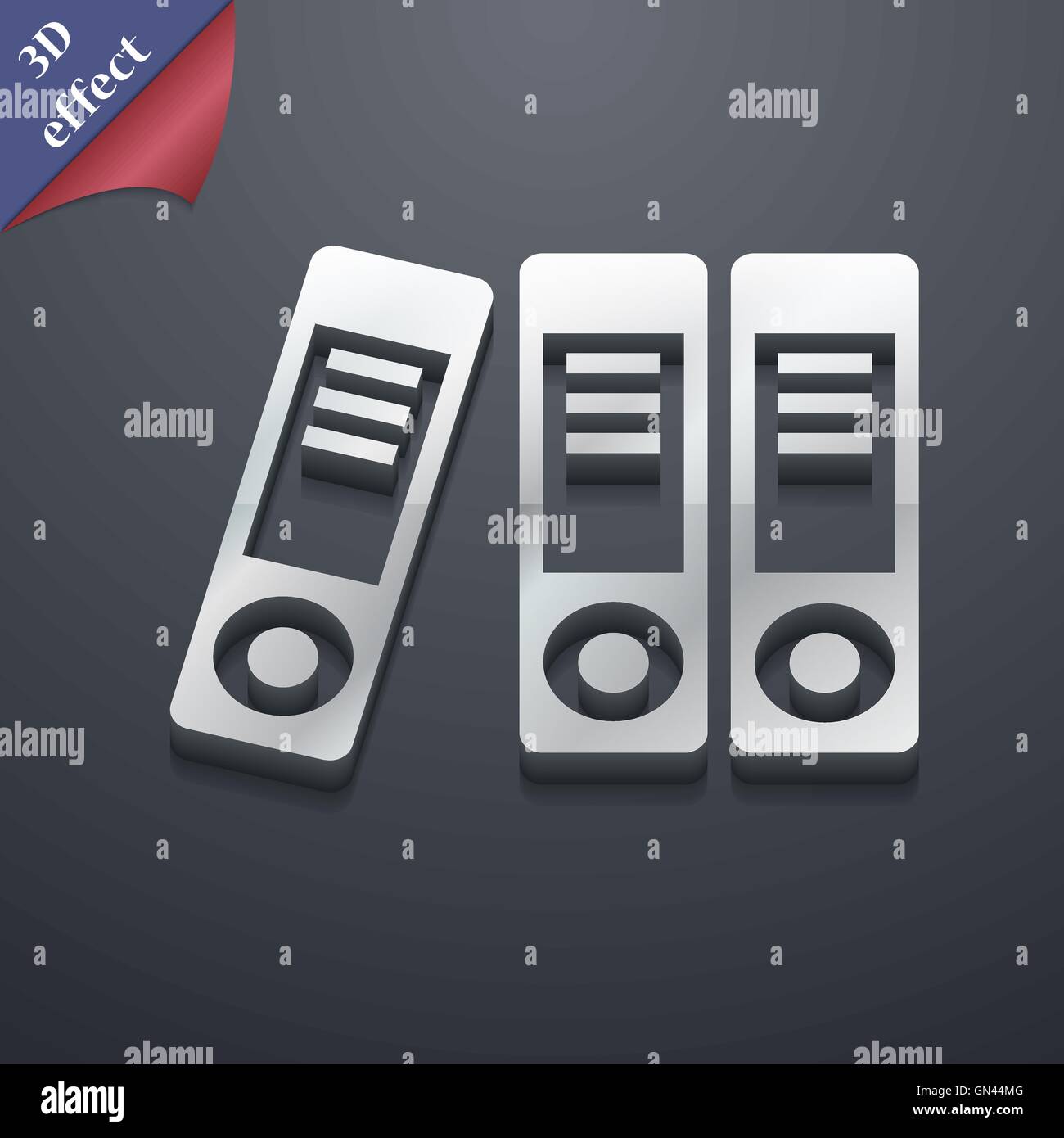 binders icon symbol. 3D style. Trendy, modern design with space for your text Vector Stock ...