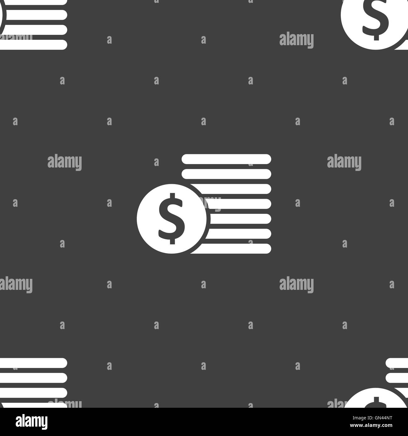 Buyer Menu icon sign. Seamless pattern on a gray background. Vector ...