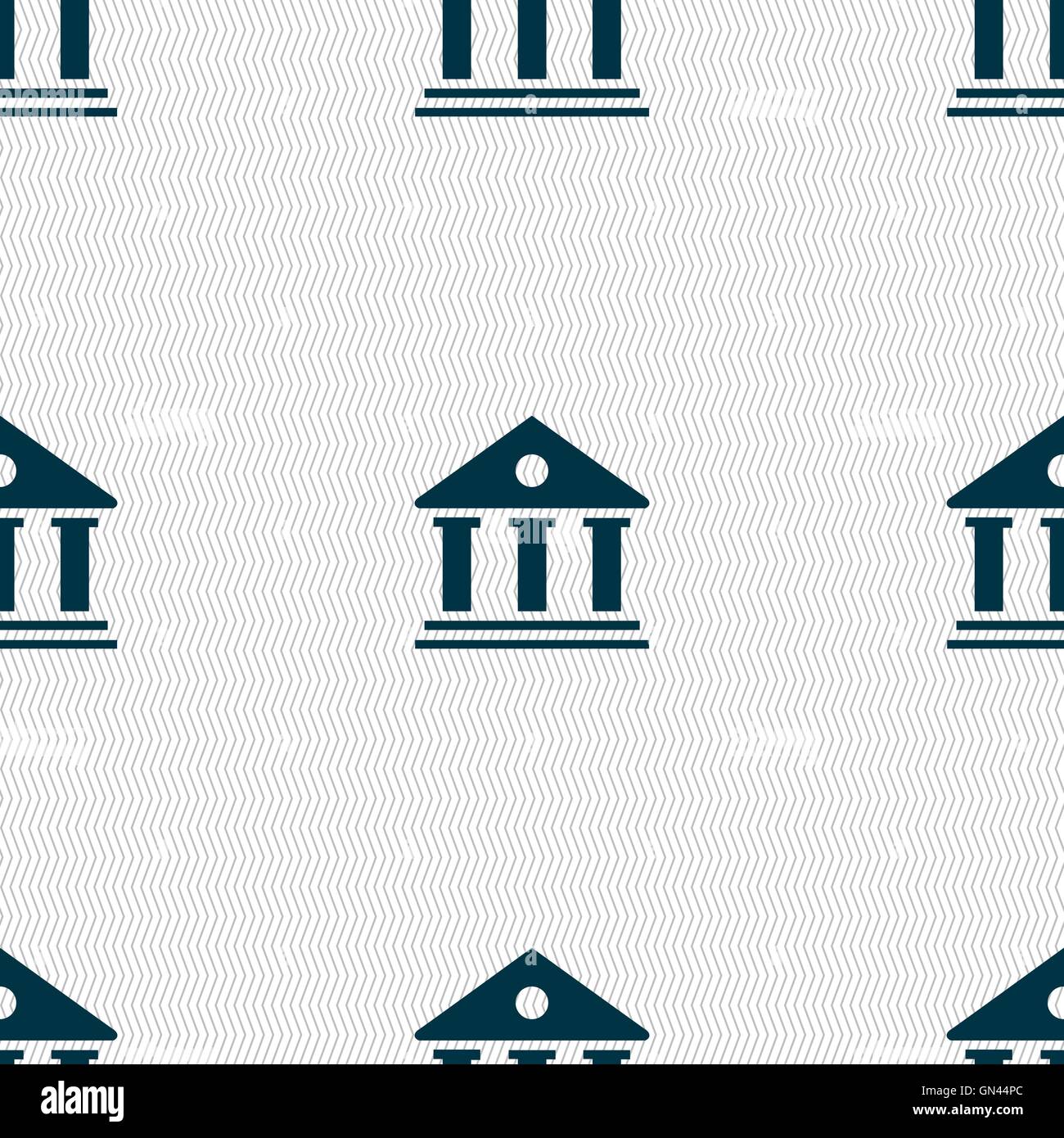 bank icon sign. Seamless pattern with geometric texture. Vector Stock ...
