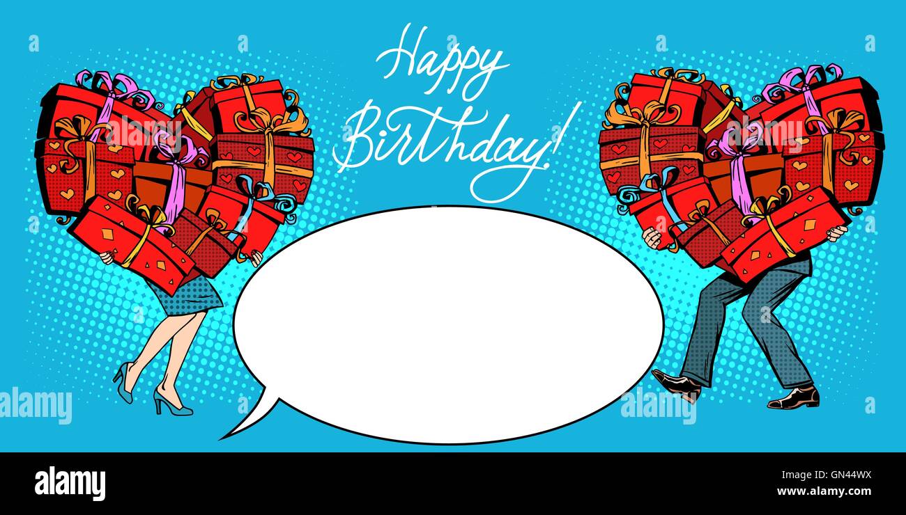 Happy man greeting woman Stock Vector Images - Alamy