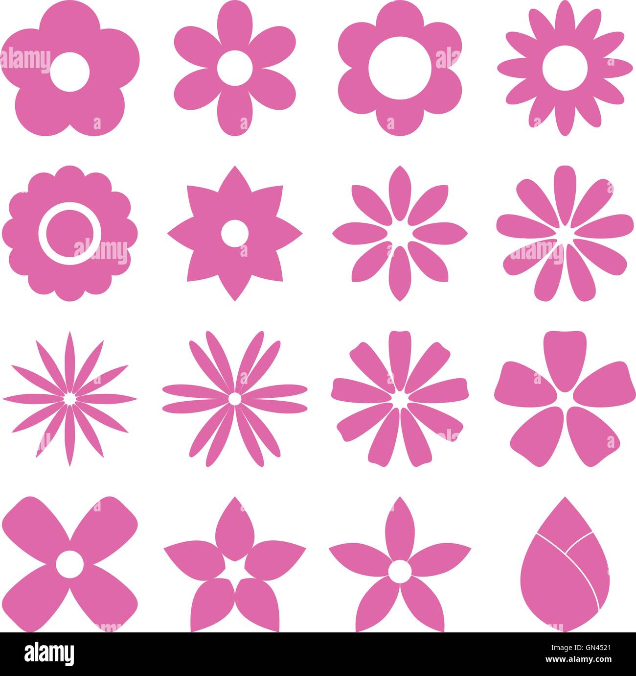 Flower Icon Set Stock Vector Image & Art - Alamy