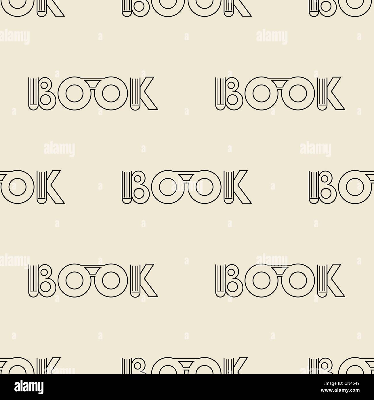 beige seamless pattern with symbol of the book Stock Vector Image & Art ...